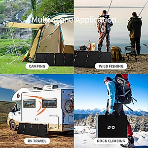 XDAY 200W 18V High-Efficiency Foldable Solar Panel,Portable Solar Panel Charger for Portable Power Station Generator, Waterproof IP68 for Outdoor Camping, RV, Off Grid System