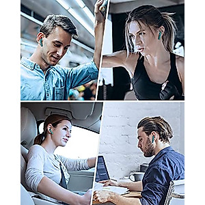 Hntmao True Wireless Earbuds, IPX6 Waterprof Bluetoth Earbuds, 30H Cyclic Playtime Headphones with Charging Case and mic for iPhone Android, in-Ear Stereo Earphones Headset for Sport Green