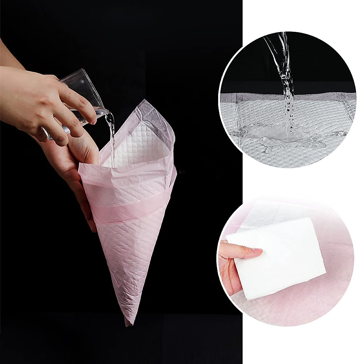 Amakunft Rabbit Pee Pads, Pet Toilet/ Potty Training Pads, Super Absorbent Guinea Pig Disposable Diaper for Hedgehog, Hamster, Chinchilla, Cat, Reptile and Other Small Animal (100pcs-18 x13, Pink)