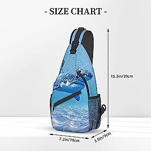 UNIOND Ocean sharks Printed Sling Bag Adjustable Cross Chest Bag Shoulder Backpack for Outdoor Travel
