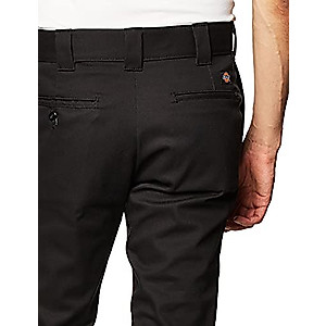 Dickies Men's Slim Skinny Fit Work Pant, Black, 38x30
