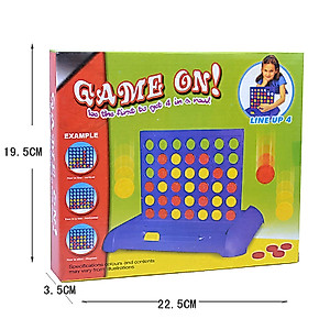 SHUYUE 4 in A Row Board Games Foldable Line up 4 Toys Children's Educational for Kids Blue