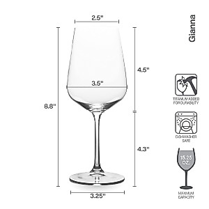 Mikasa Gianna Ombre Set of 4 White Wine Glasses, 15.25-Ounce, Sage