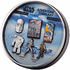 STAR WARS Hoth Metal-Based and Enamel 6 Lapel Pin Set with Officially Licensed 16cm Circular Window Box with Collapsible Kick Stand. (Amazon Exclusive)