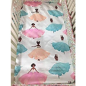 Beddings Place Satin Crib Fitted Sheet for Baby, Toddler Bed, daybed to retain Hair Moisture Size (Standard Crib Sheet, Ballerina)