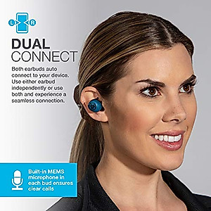 JLab Go Air True Wireless Bluetooth Earbuds + Charging Case | Dual Connect | IP44 Sweat Resistance | Bluetooth 5.0 Connection | 3 EQ Sound Settings Signature, Balanced, Bass Boost… (Blue)