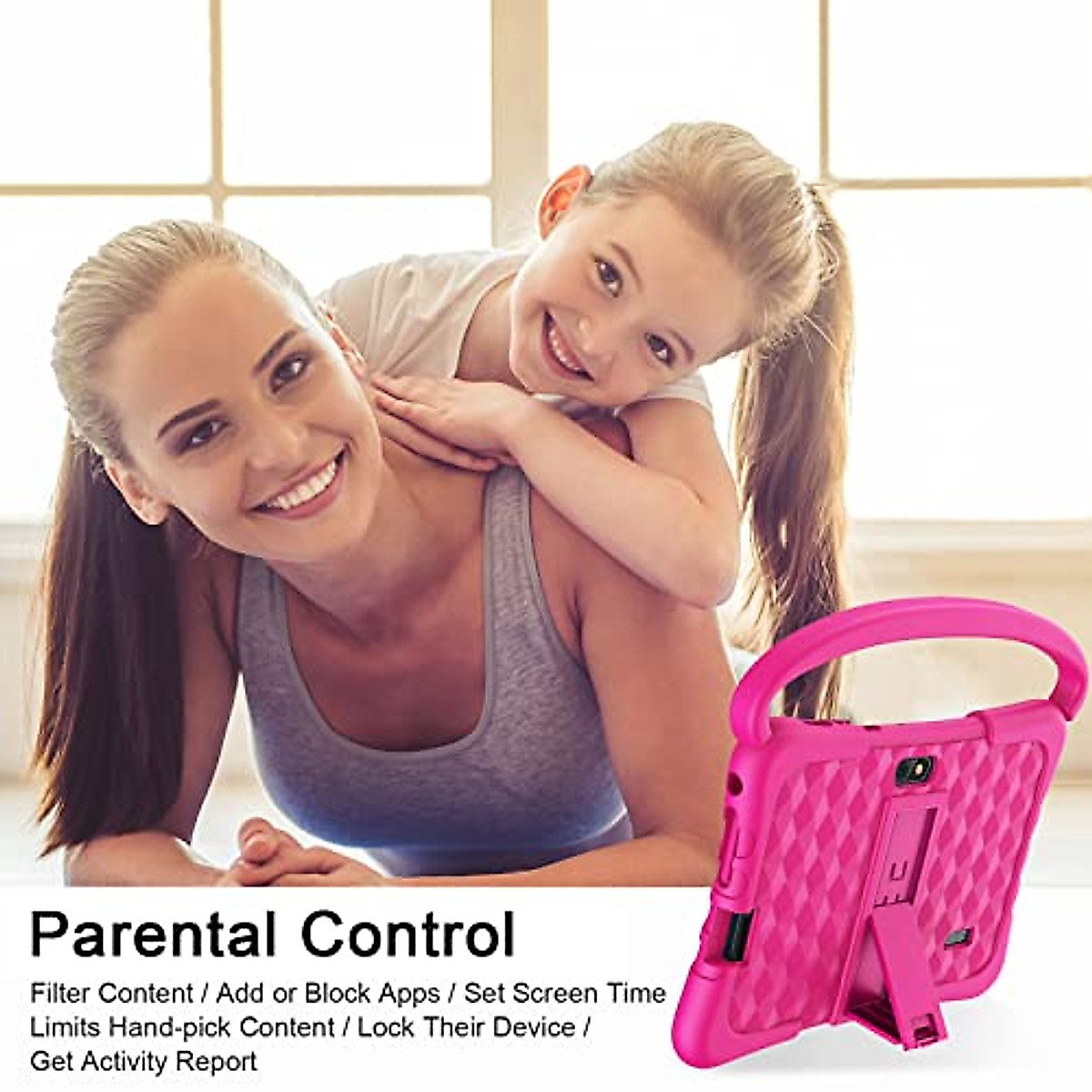 NORTH BISON Kids Tablet, 7 inch Android 11.0 Tablet for Kids, 3GB RAM 32GB ROM Toddler Tablet with Bluetooth, WiFi, GMS, Parental Control, Dual Camera, Shockproof Case, Educational, Games