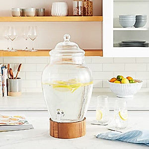 American Atelier Beverage Dispenser Cold Drink Dispenser w/ 1-Gallon Capacity Glass Jug, Leak-Proof Acrylic Spigot in Gorgeous Gift Box Great for Parties, Weddings & More