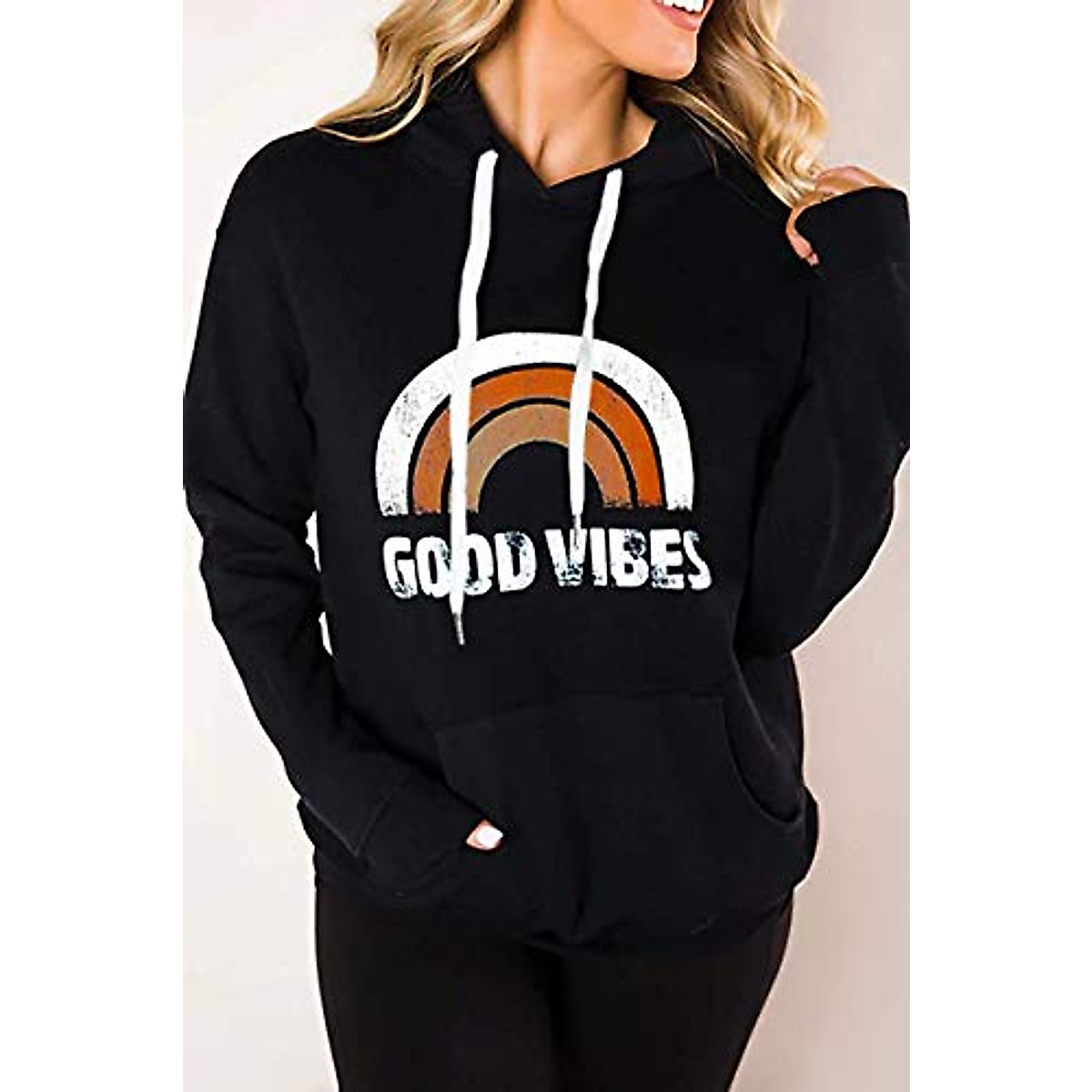 Lacozy Womens Oversized Hoodies Letter Printed Sweatshirts Long Sleeve Sweaters Pullover Fall Clothes with Pocket L