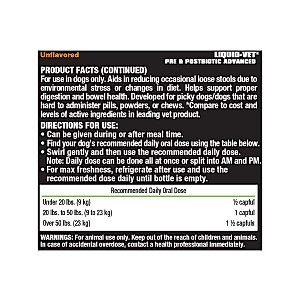 Liquid-Vet K9 Pre & PostBiotic Advanced (Allergy-Friendly Unflavored, 8oz/2Pack)