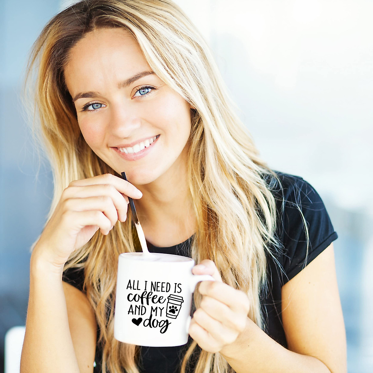 Dog Mom Gifts For Women - 11oz Coffee Mug and 15oz Wine Glass Gift Set - Funny Dog Mom Idea For Mother's Day