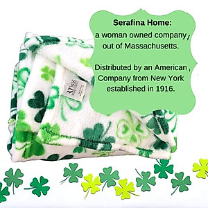 St. Patrick's Day Soft Throw Blanket: Greens of Ireland Clovers and Shamrocks Design (Shamrock Shenanigans)