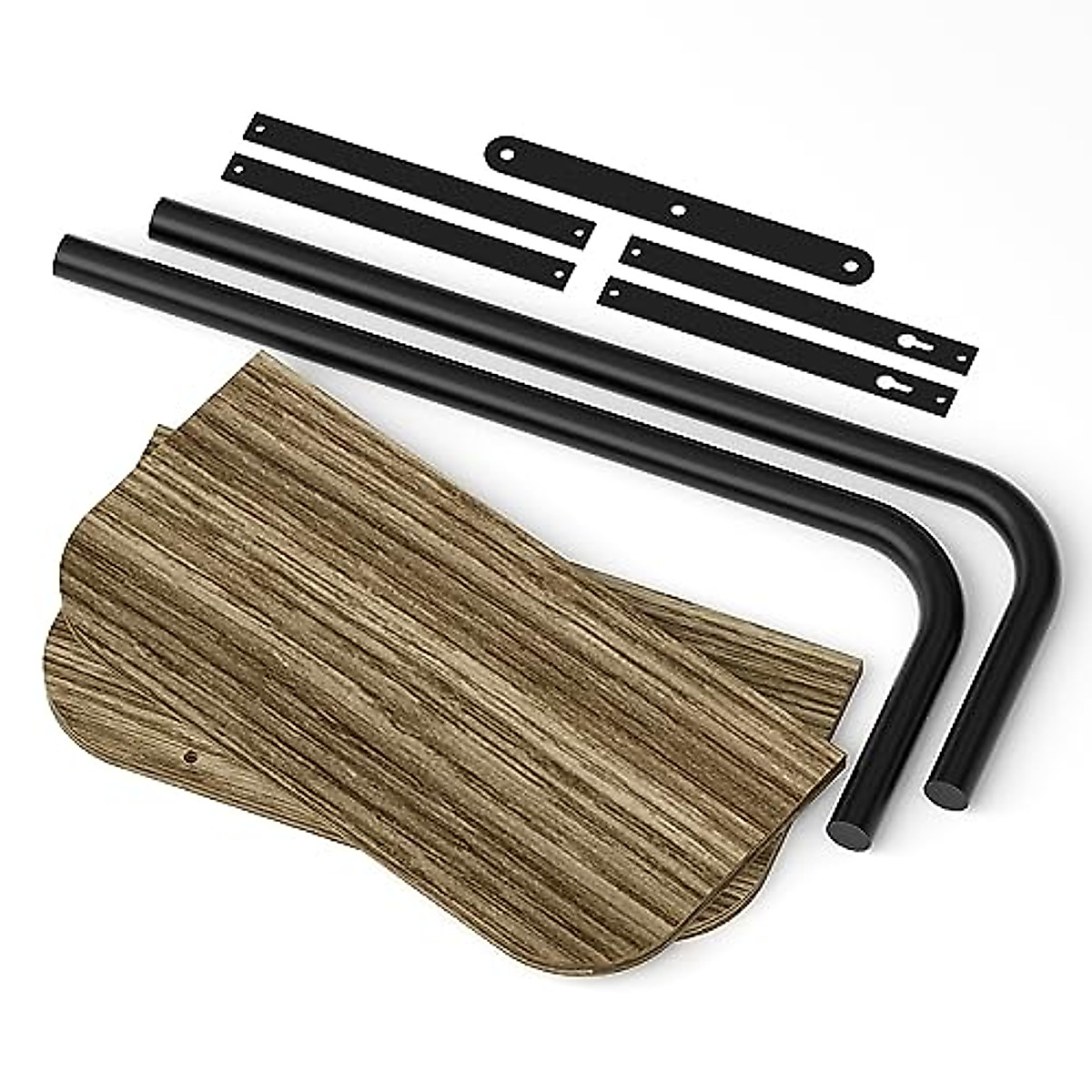 HomeDePal Towel Racks for Bathroom with 2-Tier Wood Shelf, Bathroom Shelves Wall Mounted with Bath Towel Storage, Towel Holder for Bathroom Wall, Floating Shelves Over Toilet, Bathroom Wall Organizer