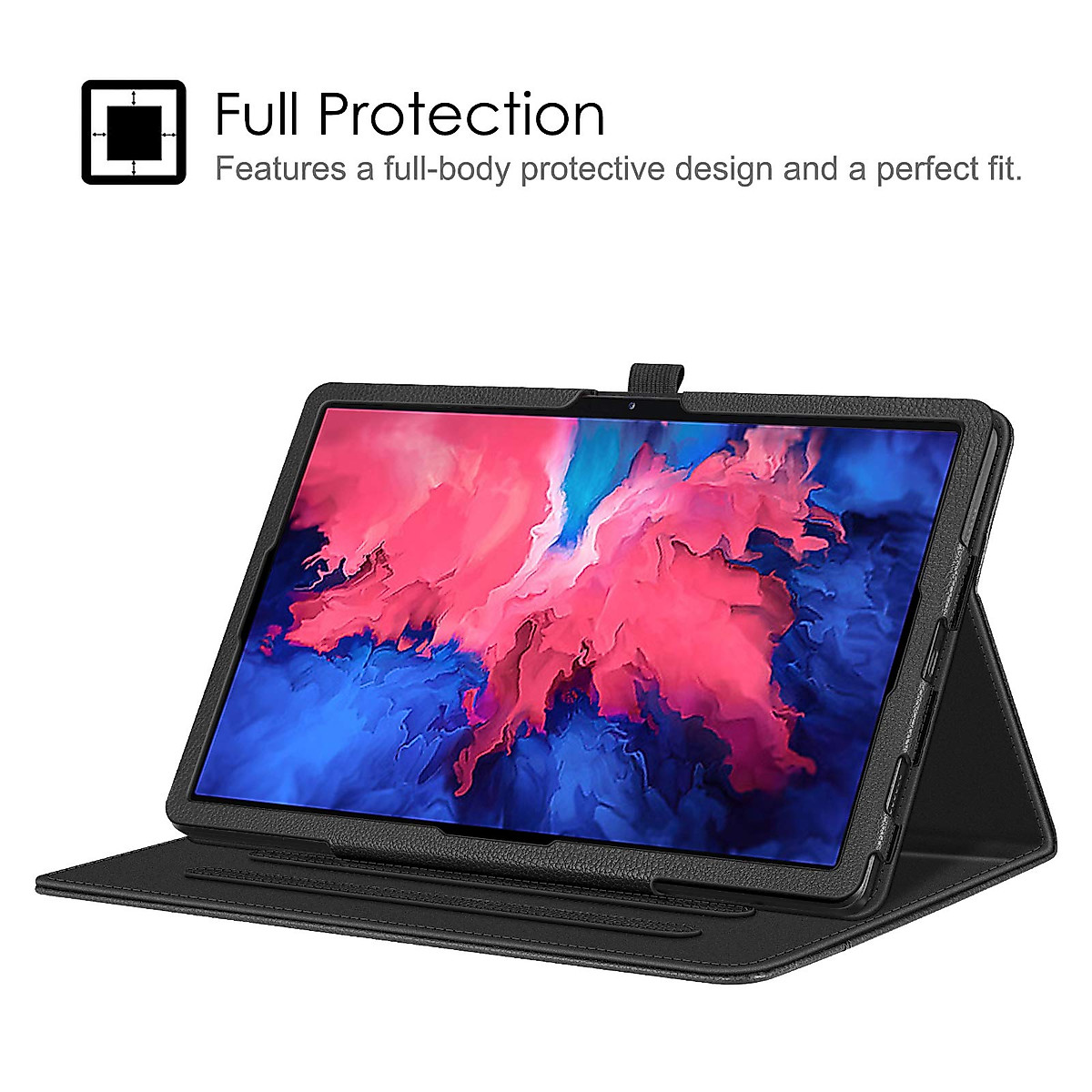 Fintie Case for Lenovo Tab P11 Plus Case 2021, Multi-Angle Viewing Folio Cover with Pocket, Auto Wake/Sleep, Black