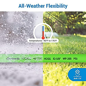 DEWENWILS Garden Hose 10 ft x 5/8", Water Hose with Swivel Handle, Heavy Duty, Lightweight, Flexible Hose for Plants, Car, Yard, 3/4 Inch Solid Fittings, Drinking Water Safe