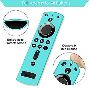 2 Pack Remote Case/Cover for Fire TV Stick 4K,Protective Silicone Holder Lightweight Anti Slip Shockproof for Fire TV Cube/3rd Gen All-New 2nd Gen Alexa Voice Remote Control-Turquoise,Green