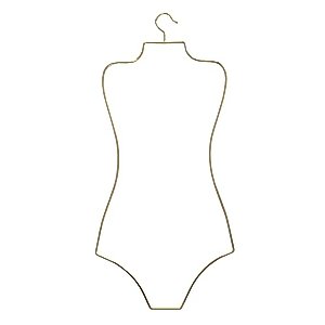 Generic Wire Body Shape Display Hanger, Dress Wardrobe Organizer Bathing Suit Coat Metal Rack for Kids Unisex Store Accessories Bedroom , Aureate