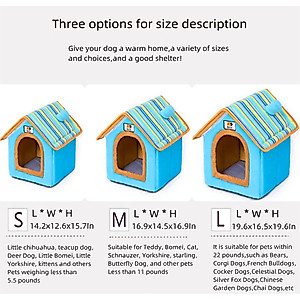 SHIZLIN Warm and Comfortable Dog Cat House Removable and Washable Dogs Cats Cave Plush Dog Cat Bed(Pink,Medium)