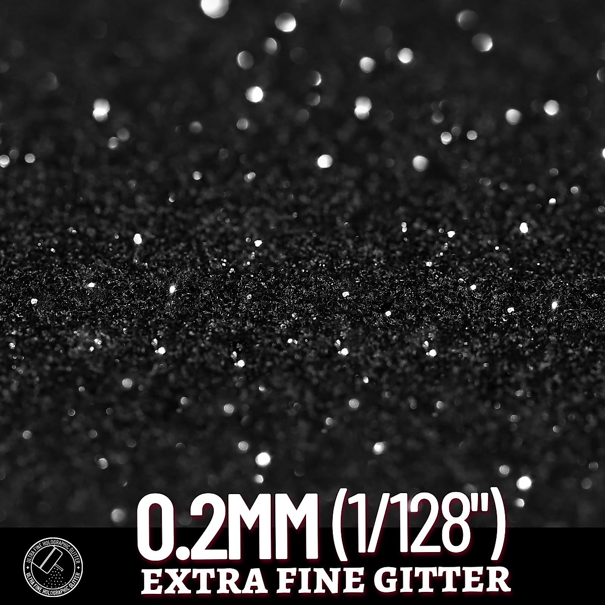 LEOBRO Glitter, Black Glitter, 150g/5.29oz Black Fine Glitter, Glitter for Crafts, Black Glitter Powder Craft Glitter Glitter, Extra Fine Glitter for Resin Crafts DIY Halloween Decorations, 0.2MM