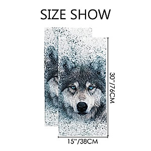 Bath Hand Kitchen Towels Wolf Dish Towel Washcloth 2 Pack Soft Quick Dry Super Absorbent Bathroom