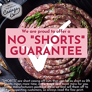 SAUSAGE CASINGS Natural HOG Casings for Sausage Making, 32ft 32mm for 12lb Sausage Making - Pre-Tubed, Edible, A Grade, Ideal Sausage Casing or Pork Casing for Italian Sausages, Kielbasa and Chorizo.