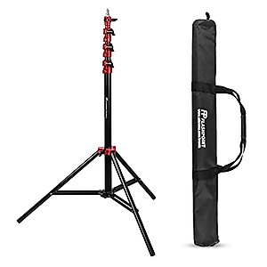 Flashpoint 9.5' Red Color Coded Pro Air Cushioned Heavy Duty Light Stand for Photography, This Portable Photography Light Stand Tripod is Lightweight and Durable, Ideal for Indoor/Outdoor Use