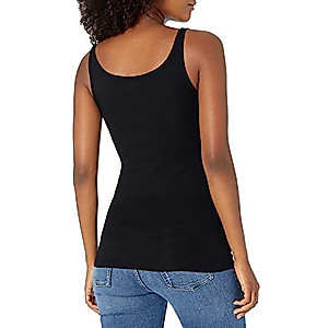 Amazon Essentials Women's Slim-Fit Thin Strap Tank Top, Pack of 2, Black, Medium