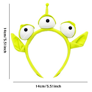 Leziazany Alien Headband Stretchy Plush Eyeball Headband Three Eye Plush Alien Monster Headband for Christmas party cosplay