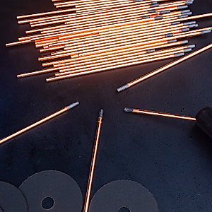 PATIKIL Copper Coated Gouging Carbon Electrode Rods, 10mm/0.4 Inch Dia, 355mm/14-inch Length for Welding, Pack of 5