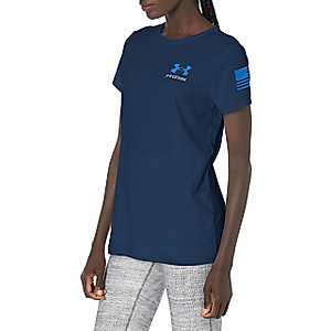 Under Armour Womens New Freedom Banner T-Shirt, Academy Blue (408)/Royal, Large
