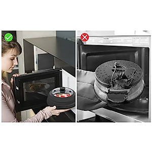 Glass Microwave Splatter Cover for Food BPA Free,10.5 inches Foldable Microwave Plate Cover Silicone Splash Guard Food Cover