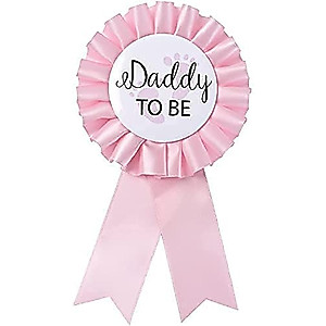 Shimmer Anna Shine Baby Shower Sash and Badge for Baby Shower Decorations and Gender Reveal Party (Pink)