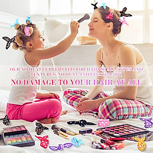 Giegxin 64 Pcs Heatless Soft Hair Rollers Sponge Sleep Hair Rollers Soft Overnight Hair Curlers Foam Pillow Curlers DIY Night Hair Rollers for Flexible Hair Curling Supplies, Polka Dot, Leopard