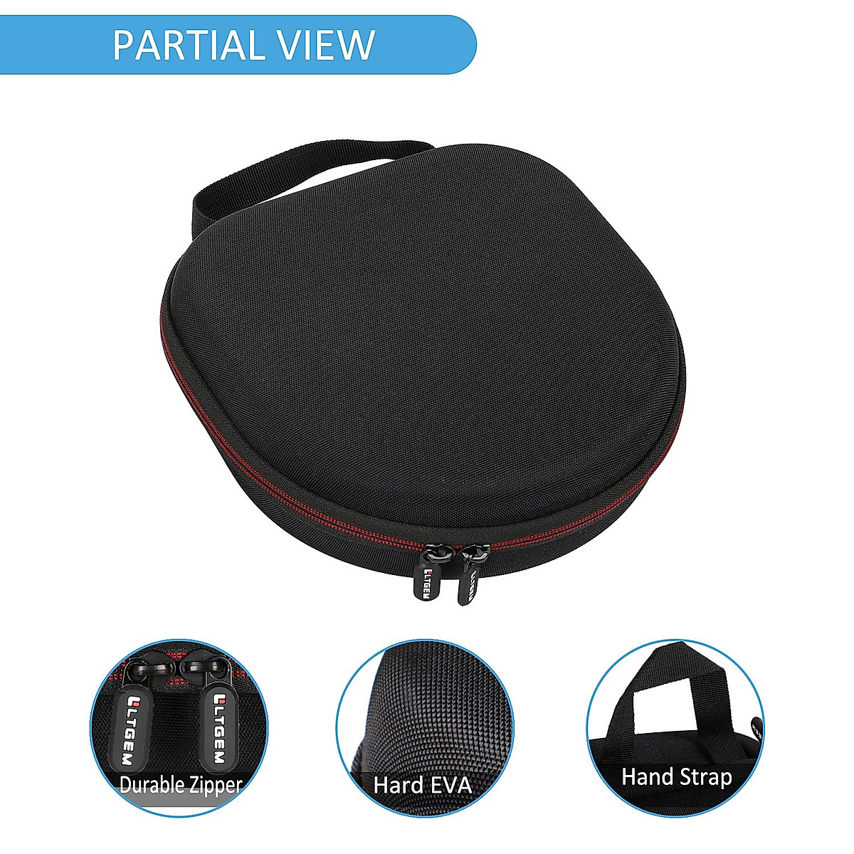 LTGEM Case Compatible with Sony WH-CH720N / WH-CH520 / WHCH710N / WH-CH510 Noise Canceling Headphones Over The Ear Headset, Black+Gray