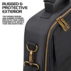 ENHANCE MTG Card Travel Bag with Divider Compartments, Storage for Pencils, Dice and Tokens - Compatible with Magic The Gathering, Card Games Against Humanity and More