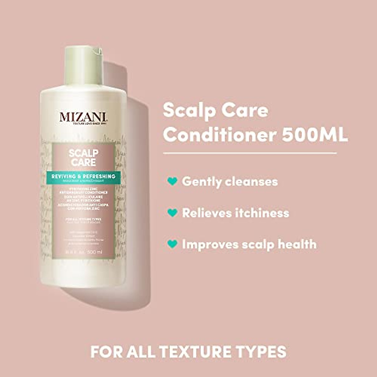 Mizani Scalp Care Dandruff Conditioner | Pyrithione Zinc | Controls Scalp Flaking & Itching | For Curly Hair | 16.9 Fl. Oz
