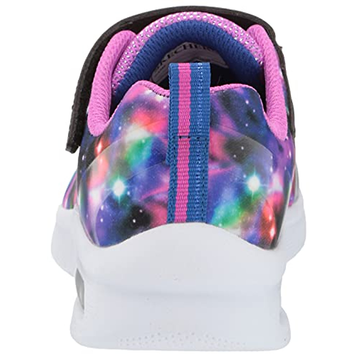 Skechers Girls Microspec Max - Spiral Galaxy Sneaker, Blue Multi, 4