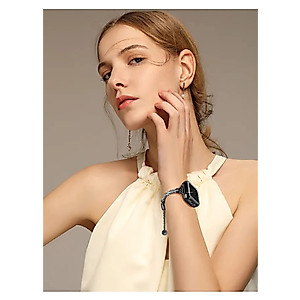 Secbolt Bling Bands Compatible with Apple Watch Band 38mm with Case, Women Dressy Metal Bracelet with Rhinestone Bumper for iWatch Series 3/2/1, Black