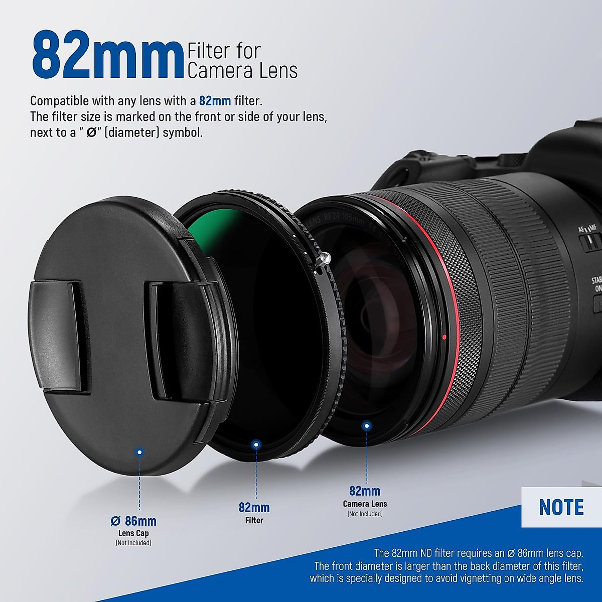 NEEWER 2 in 1 82mm Variable ND Filter ND2–ND32&CPL Filter(Circular Polarizer Filter) No X Cross/30 Layer Nano Coated/HD Optical Glass/Ultra Slim Aluminum Alloy Frame/Water Repellent/Scratch Resistant