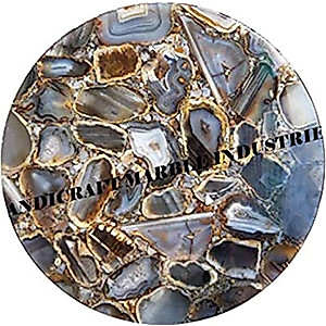 Natural Agate Stone Round 39" x 39" Inch Dining Table Top, Natural Agate Round Coffee Table Top, Natural Agate Stone Round Centre Table Top, Grey Agate Geode, Piece Of Conversation, Family HeirLoom