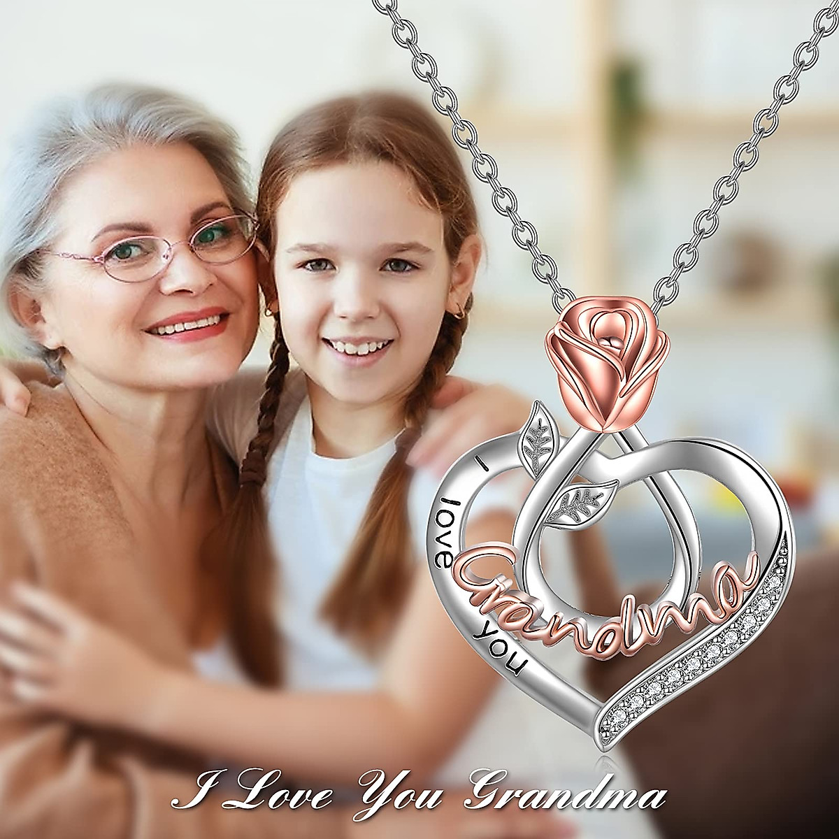 POPKIMI Mothers Day Gifts for Grandma 925 Sterling Silver Grandma Necklace Birthday Gifts for Grandma Grandma Jewelry