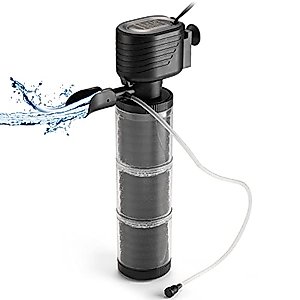 SainSmart XpertMatic Upgraded 35W 3 Stages 528 GPH Aquarium Filter for Up to 170 Gallon Fish Tank, Submersible Internal Fish Tank Filter and Water Pump, Power Filter for Fish Tank, Aquarium, Pond