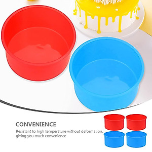 BESTonZON 4 Inch Cake Pans, Mini Silicone Bakeware, Silicone Loaf Pan Nonstick Baking Molds for Muffin,Cupcake and Smash Cake (4Pack)