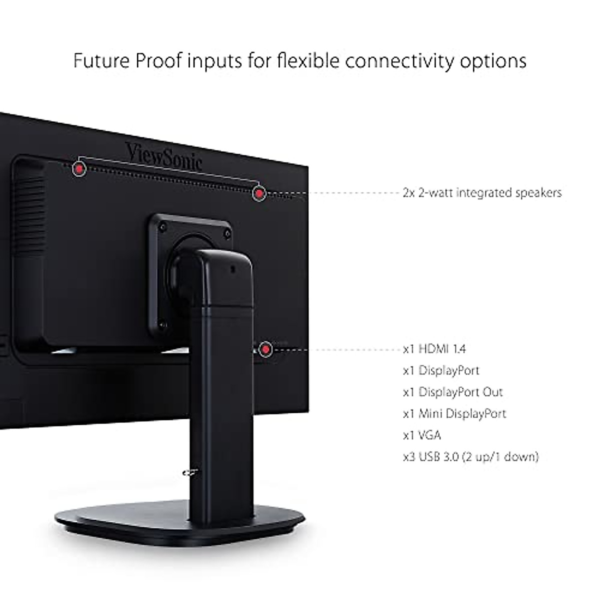 ViewSonic VG2449 24 Inch 1080p Ergonomic LED Monitor with HDMI DisplayPort and DaisyChain for Home and Office