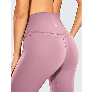 CRZ YOGA High Waisted Workout Leggings - 25 Inches Yoga Athletic Soft Naked Feeling Pants for Women Figue Pink Small