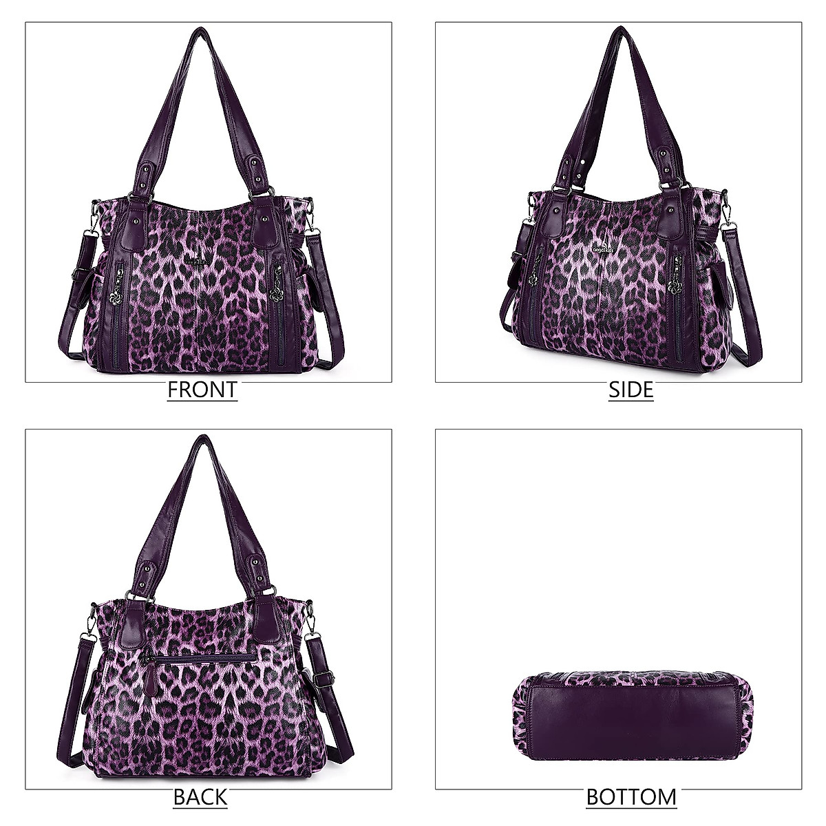 Angel Kiss Handbags for Women Top-Handle Hobo Purse Roomy Casual Shoulder Bags Leather Tote Satchel Purse for Womens