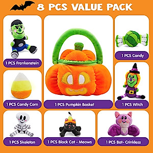 JOYIN Baby's Pumpkin Halloween Playset with 8 Fun Play Pieces, Plush Goodie Bags Stuffers/Fillers, Halloween Party Decoration, Prizes and Gifts for Infants Boys and Girls