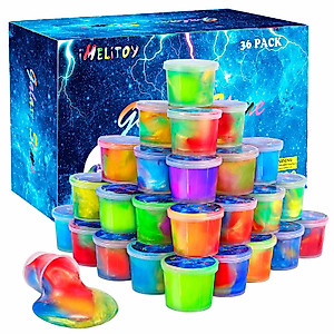 Galaxy Slime Kit for Girls Boys, 36 Pack Mini Slime Party Favors for Kids, Pretty Stretchy & Non-Sticky Slime Pack, Valentine Party Favors for Kids Goodie Bag Stuffers