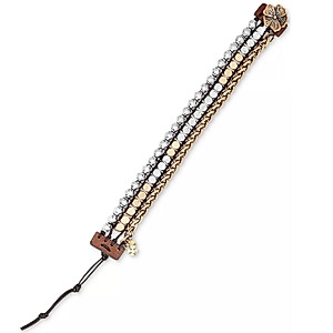 Lucky Brand "Royal Jewels" Two-Tone Mixed Two-Tone Faux Wrap Bracelet, 7"