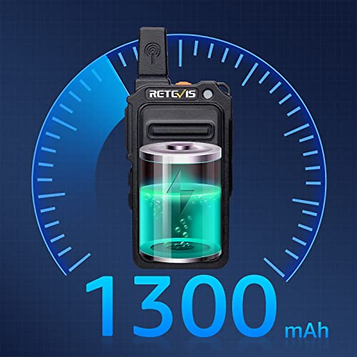 Retevis RT19 Ultra-Slim Two Way Radios,Portable FRS Walkie Talkies Adults with Earpiece,Rechargeable 1300mAh Battery,Metal Clip,for School Security Retail Healthcare(10 Pack)